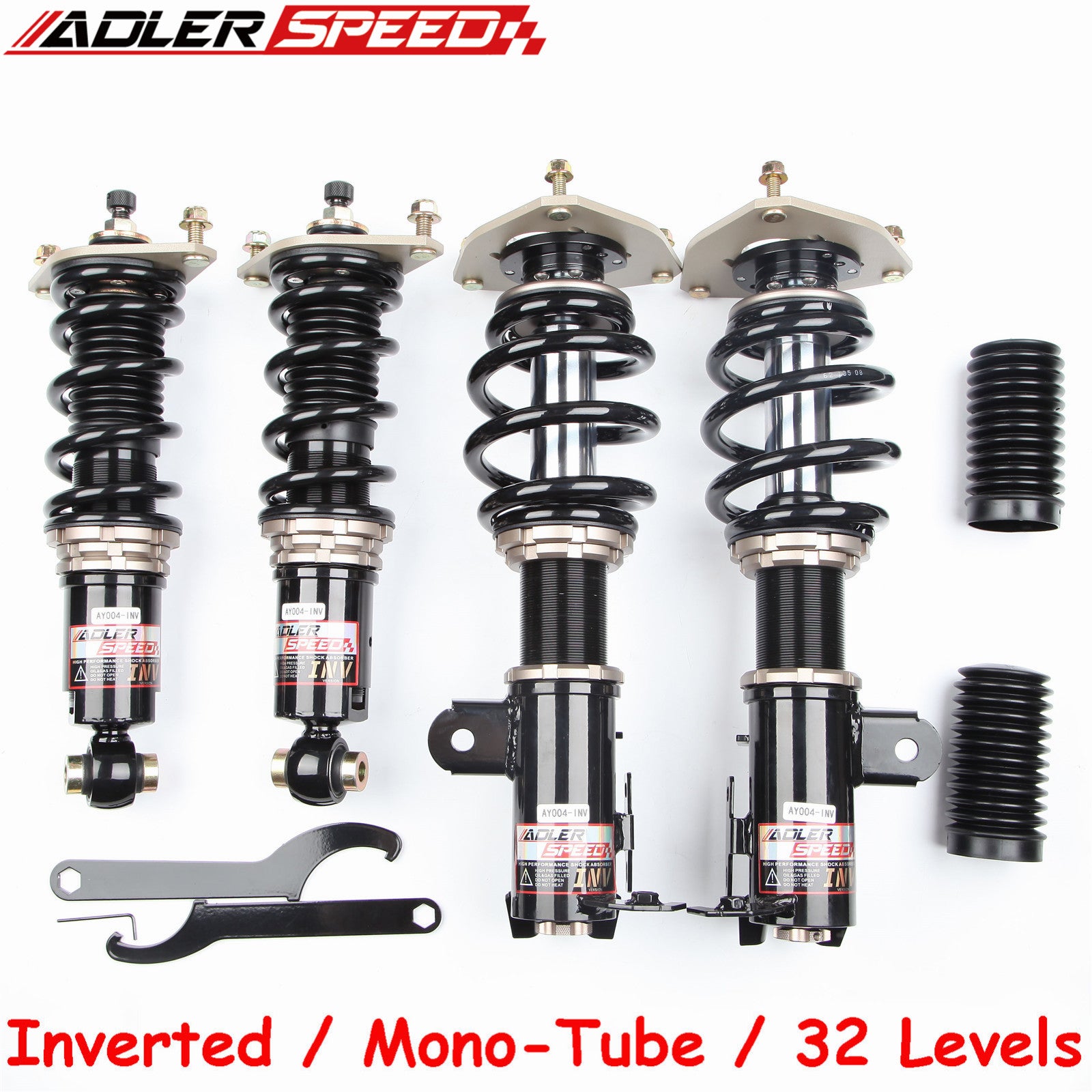 US SHIP ! ADLERSPEED 32 Way Mono Tube Coilovers Inverted Shocks for FR