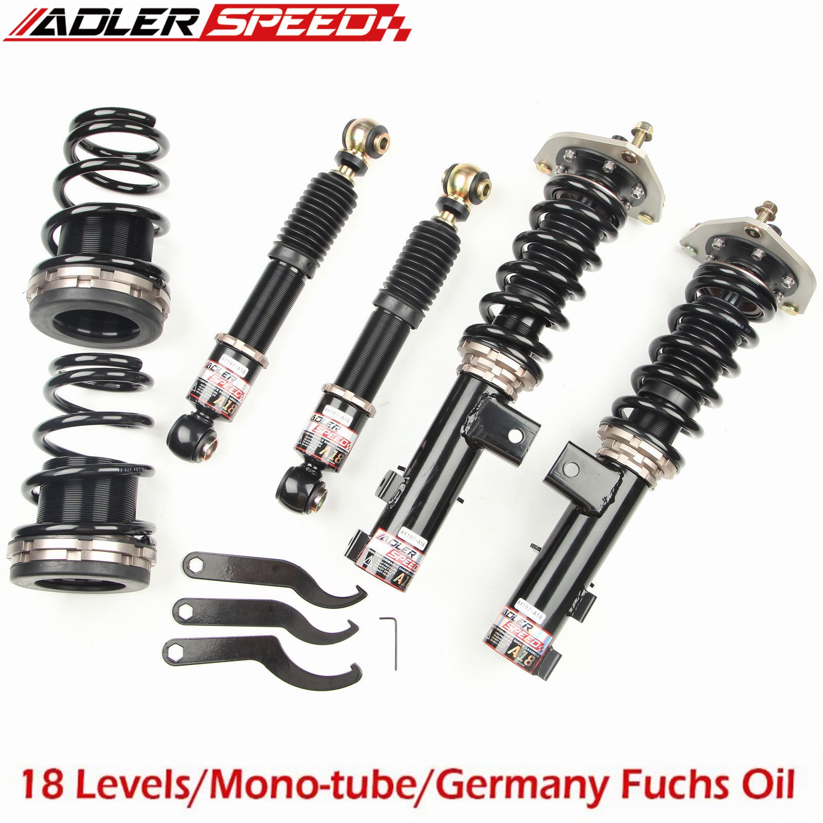 US SHIP ADLERSPEED 18 Level Adj.Height Coilovers Suspension Shock Abso