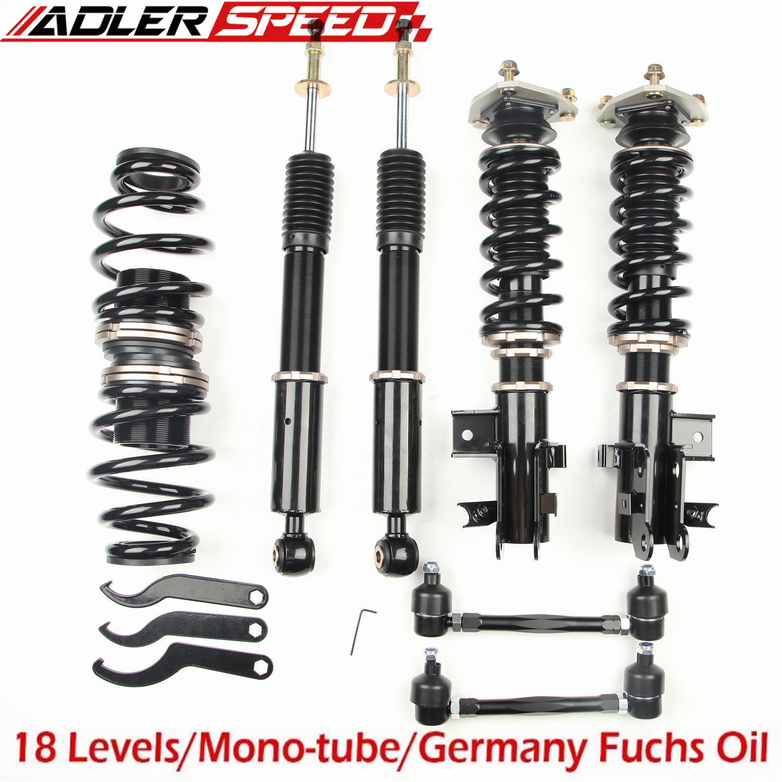 US SHIP ADLERSPEED 18 Way Adjustable Coilovers Lowering Shocks for Hon