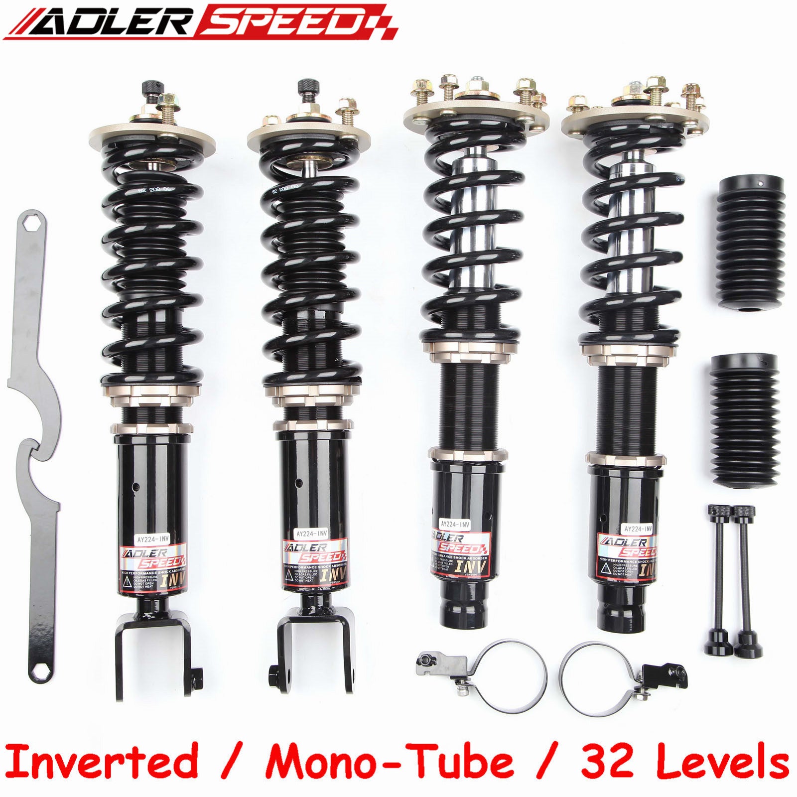 US SHIP ! ADLERSPEED INVERTED Coilovers Kit 32 Ways for Honda Accord 0