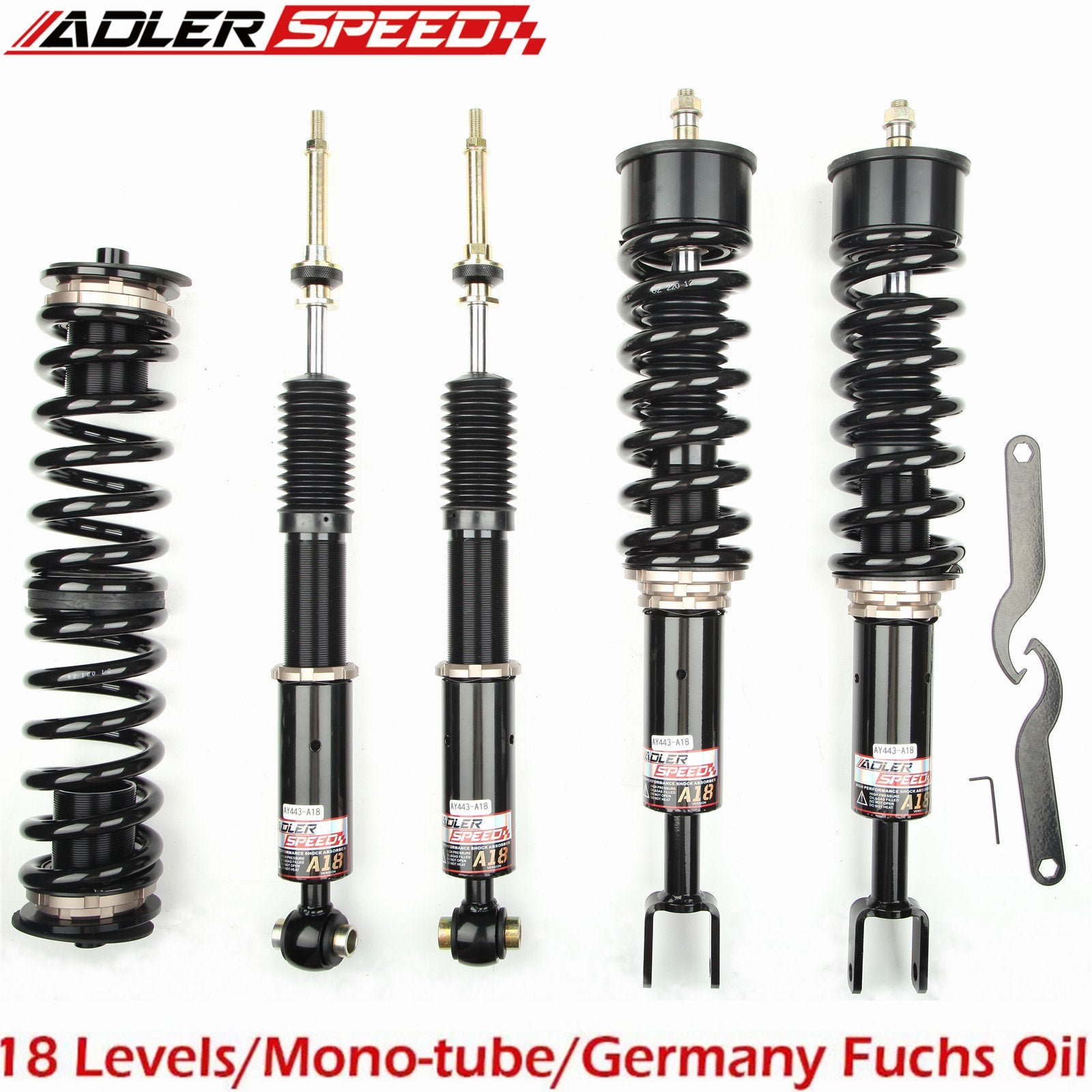 ADLERSPEED 18 Way Damping Coilovers Shocks Kit for Audi A4 S4 RS4 B6 B