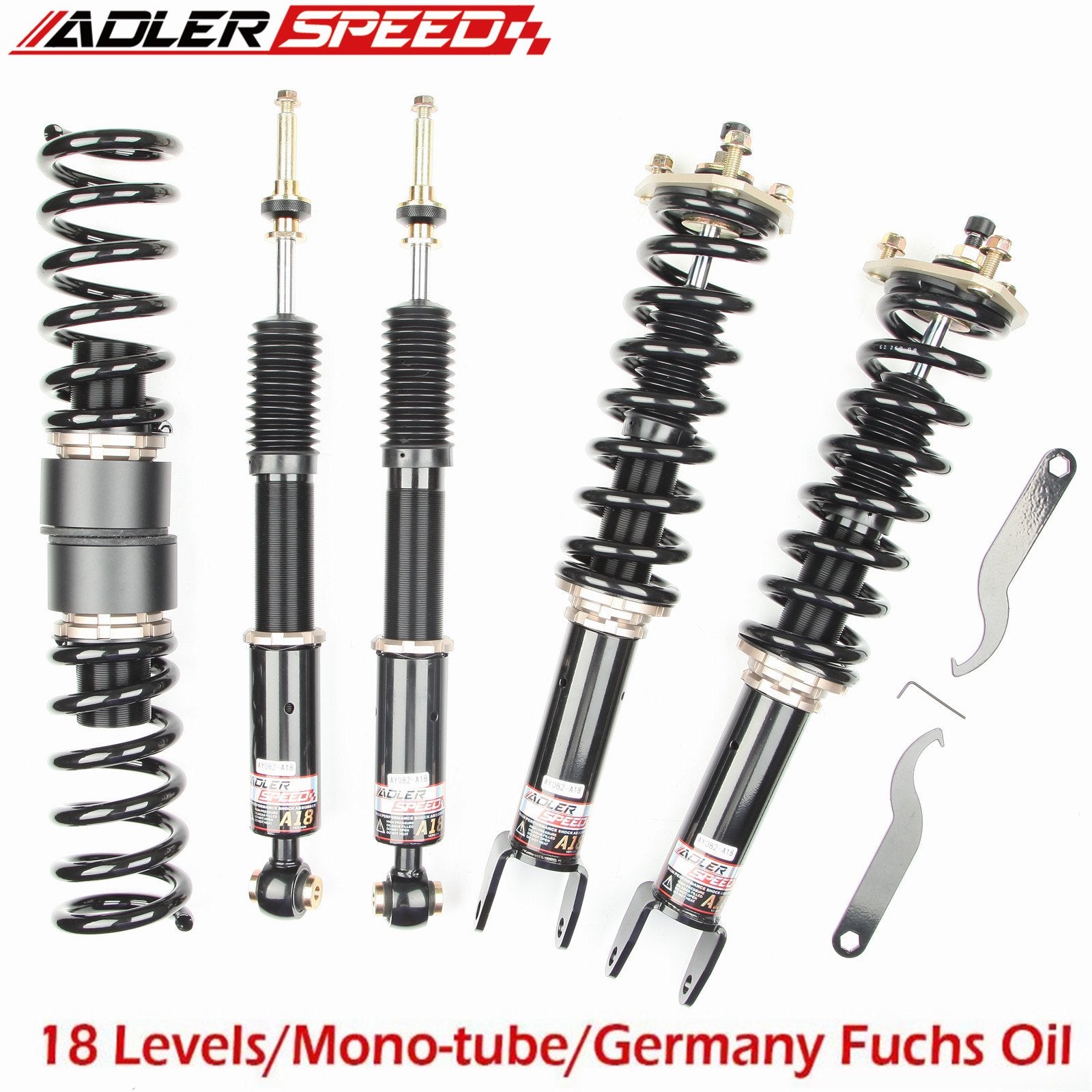 US SHIP ! ADLERSPEED 18 Way Mono Tube Coilovers Suspension Kit For Mer