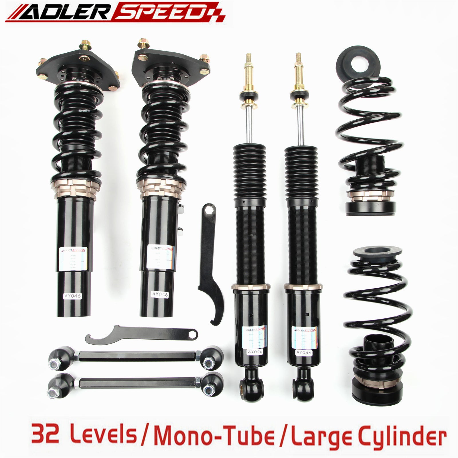 US SHIP 32 Way Mono Tube Adjustable Coilovers Suspension For MK6 Volks