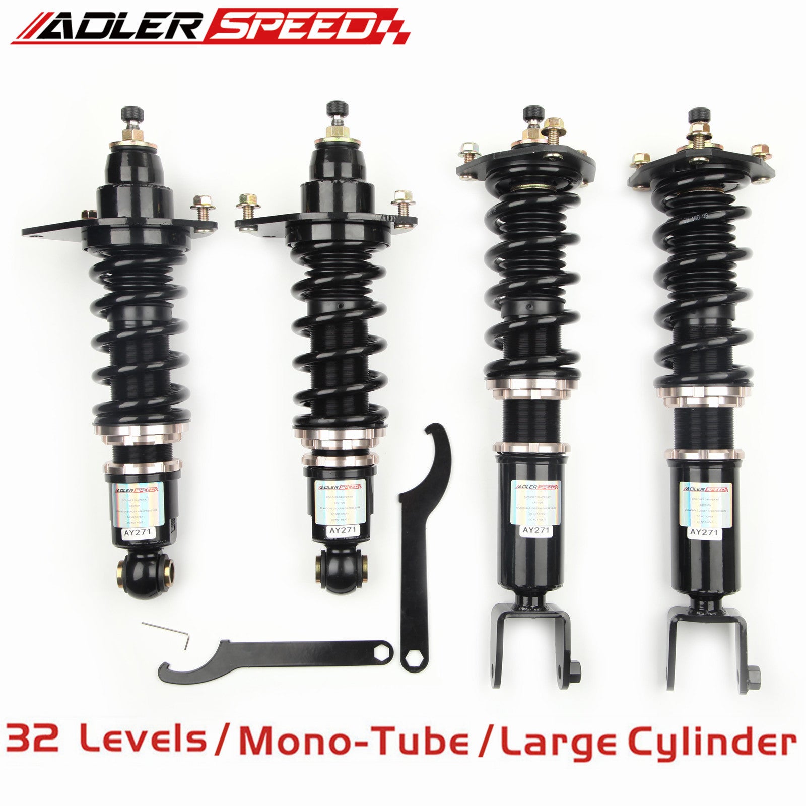 ADLERSPEED 32 Level Mono Tube Coilovers Suspension Kit For Mazda RX8 R