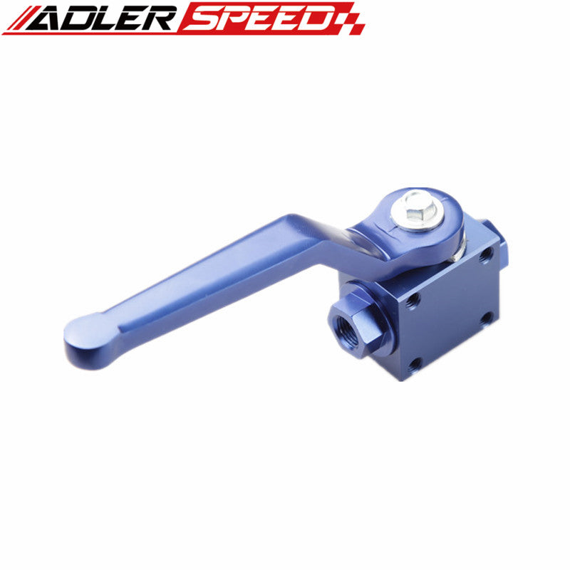 Aluminum Brake Line Lock Shut Off Valve 1/8" NPT Billet Valve Red/ Blu